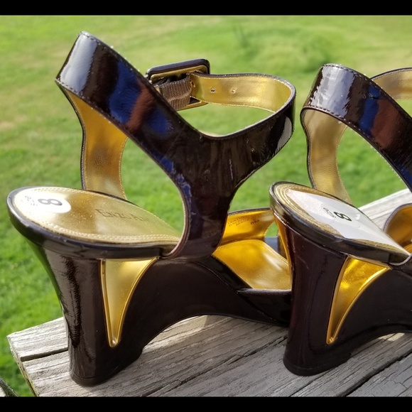 Enzo Angiolini | Shoes | Enzo Angiolini Paten Leather Wedge Maroon ...